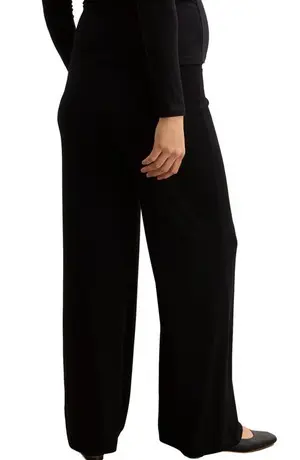 Hatch Collection Softest Rib Over Under Relaxed Pant - Black