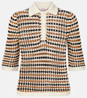 ERES Comeback Open-knit Cotton-blend Polo Shirt - Multicoloured
