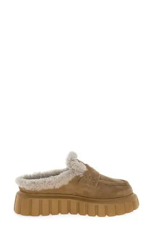 VOILE BLANCHE Grenelle Genuine Shearling Platform Mule - Light Brown
