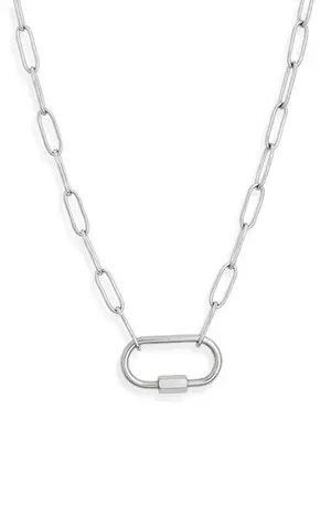 PETIT MOMENTS Carabiner Pendant Necklace - Silver