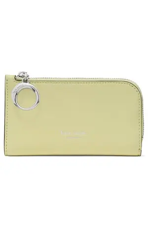 Kate Spade New York Small Halo Fine Grain Leather Zip Wallet - Pale Citron