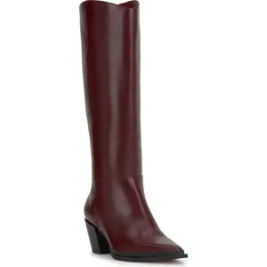 Dark Red Knee High Boots For Women