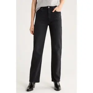 Paige Vintage Stevie High-waist Straight-leg Ankle Jeans - Black Void