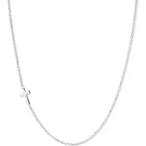 Anzie Love Letter Cross Necklace - Silver
