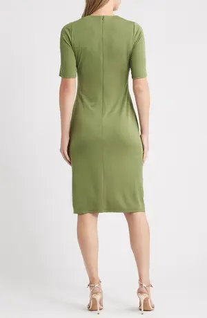 Anne Klein Ruched Body-con Dress - Hunter Olive