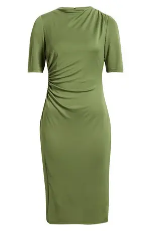 Anne Klein Ruched Body-con Dress - Hunter Olive