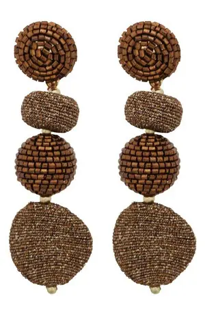 PANACEA Beaded Linear Ball Drop Earrings