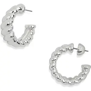 Ettika Twisted Hoop Earrings - Silver