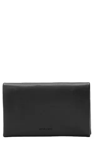 ALLSAINTS Harluna Leather Bifold Wallet - Black/silver