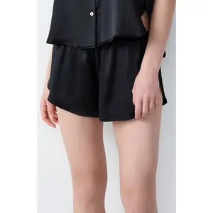 ETAM Pearly Silk Pajama Top - Black