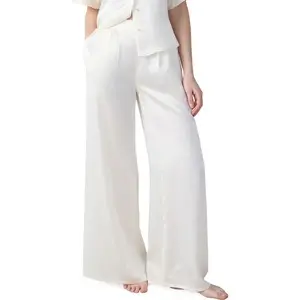 ETAM Pearly Silk Wide Leg Pajama Pants - Perle