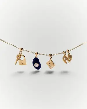 PDPAOLA Charms Chain Bracelet - Onyx