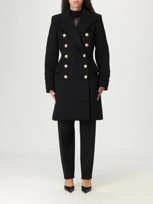 Balmain Double Breasted Coat - Black