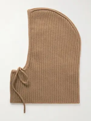 YVES SALOMON Ribbed Cashmere Snood - Brown