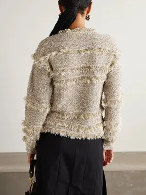 Ulla Johnson Frayed Metallic Tweed Sweater