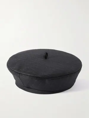 Ruslan Baginskiy Pinstriped Wool-blend Beret - Black
