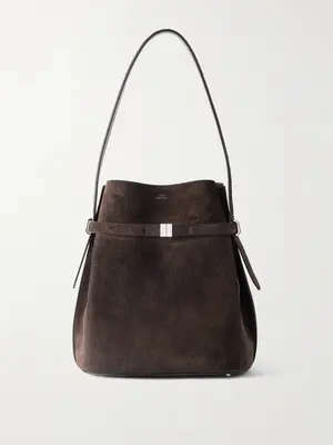 TOTEME Belted Suede Tote - Brown