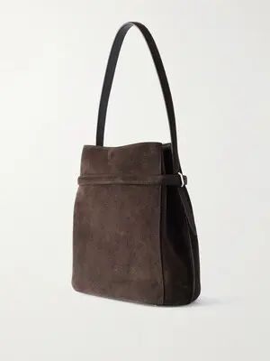 TOTEME Belted Suede Tote - Brown