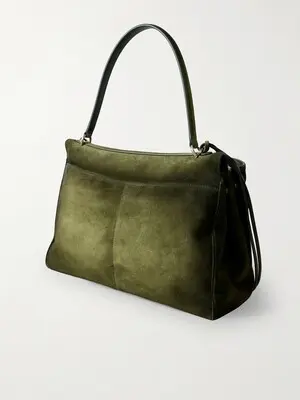 Balenciaga Rodeo Medium Suede Shoulder Bag - Green