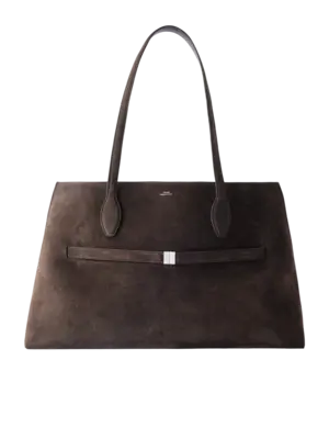 TOTEME Lounge Large Leather-trimmed Suede Tote