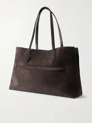 TOTEME Lounge Large Leather-trimmed Suede Tote