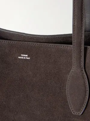 TOTEME Lounge Large Leather-trimmed Suede Tote