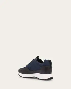 John Lobb Stream Leather And Nylon Sneakers - Black/navy