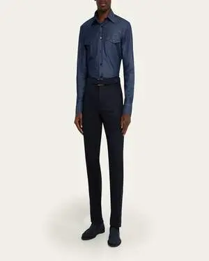 John Lobb Pace Nubuck Leather Penny Loafers - Midnight