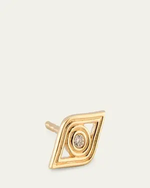 SYDNEY EVAN Fluted Evil Eye Diamond Stud Earring