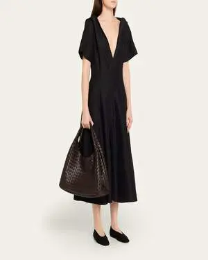 Bottega Veneta Campana Large Leather Shoulder Bag - Fondant