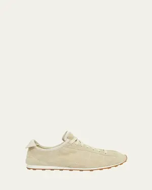 Jacquemus Les Tennis Croc-embossed Suede Sneakers - Ivory