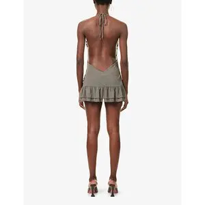 JADED LONDON Button Detailed Layered Chiffon Mini Dress