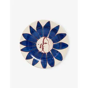 HAY La Pittura Ceramic Plate - Deep Blue Flower