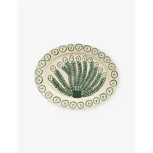HAY La Pittura Ceramic Oval Serving Platter - Olive Grove