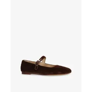 Le Monde Beryl Mary Jane Velvet Ballet Flats