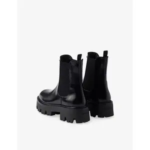 Prada Brand-plaque Leather Ankle Boots