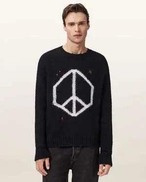 ALLSAINTS Oversized Wool Sweater - Black