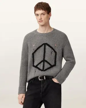 ALLSAINTS Oversized Wool Sweater - Grey