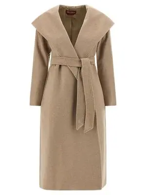 Max Mara Max Mara Studio 'Danton' Hooded Cashmere Coat - Beige