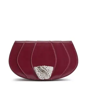 GIUSEPPE ZANOTTI Leather Clutch With Jewel Accessory