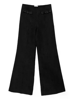 Sandro Tweed Trousers With Ruffled Pockets