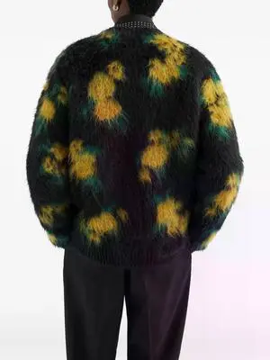 JIL SANDER Brushed-effect Floral Print Sweater