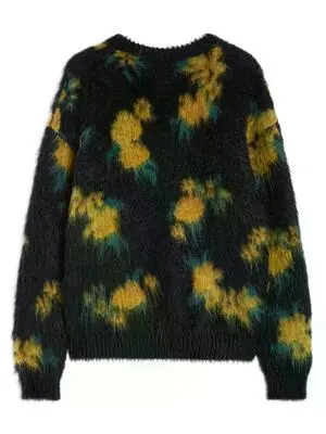 JIL SANDER Brushed-effect Floral Print Sweater
