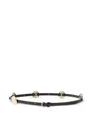 Pinko Circular-plaque Leather Belt - Black