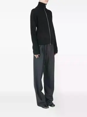 MAISON MARGIELA Ribbed Zip-up Cardigan - Black