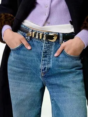 Claudie Pierlot Metallic Buckle Leather Belt
