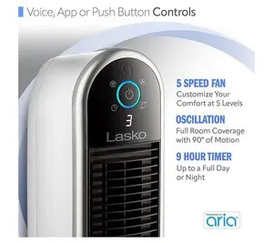 LASKO 40' Smart Tower Fan Powered Aria