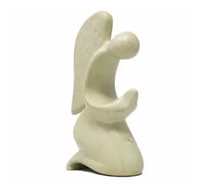 GLOBAL CRAFTS Praying Angel Soapstone Sculpture - One-color