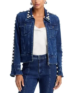 Cinq À Sept Ramona Embellished Denim Jacket
