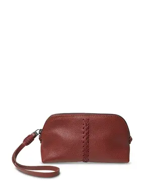 Callista Leather Wristlet Pouch - Red